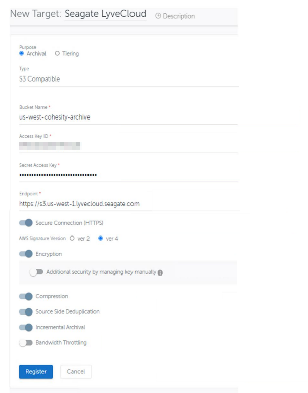 Lyve Cloud S3 Storage Resources Guide - Lyve Cloud with Cohesity