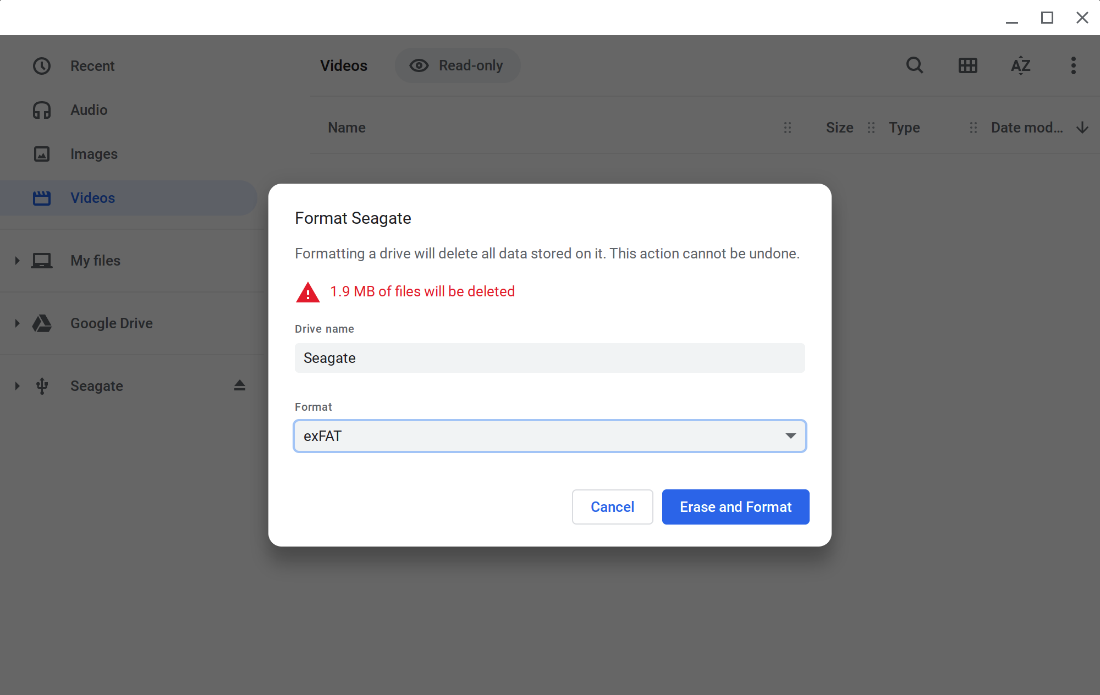 How to format an external drive on Chromebook | Seagate Support US