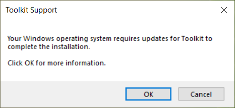 Toolkit Requires Updates to Complete the Installation (Windows 7 Only ...